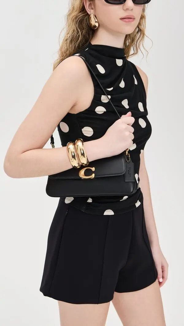 COACH Refined Calf Leather Jet Shoulder Bag - B4/black