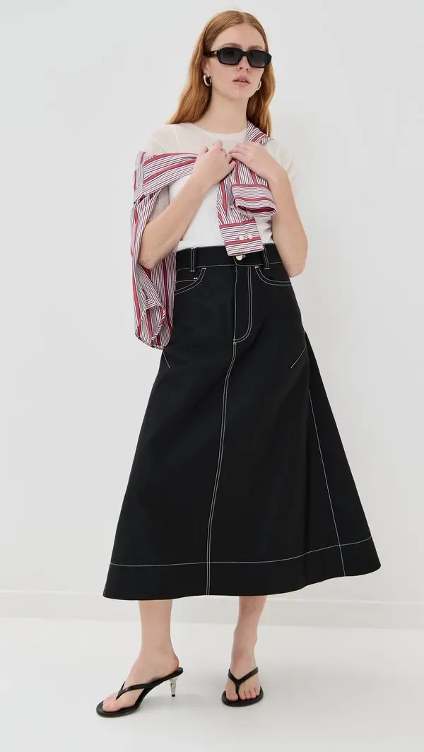 MERYLL ROGGE Flared Workwear Skirt