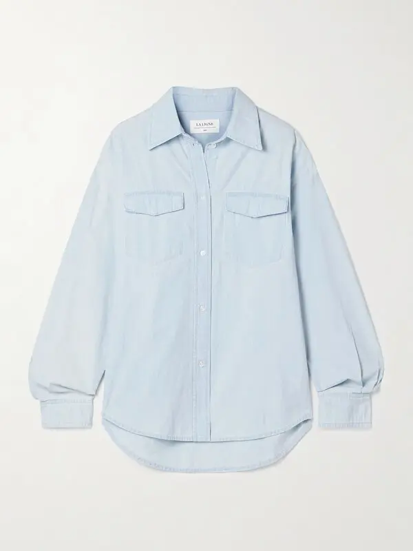 LA LIGNE Cotton-chambray Shirt - Blue