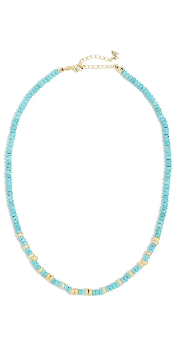 BY ADINA EDEN Beaded Choker Necklace - Turquoise