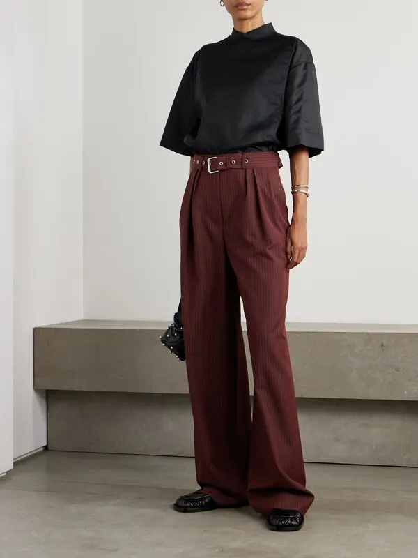 JIL SANDER Oversized Organza-trimmed Cotton-poplin Top