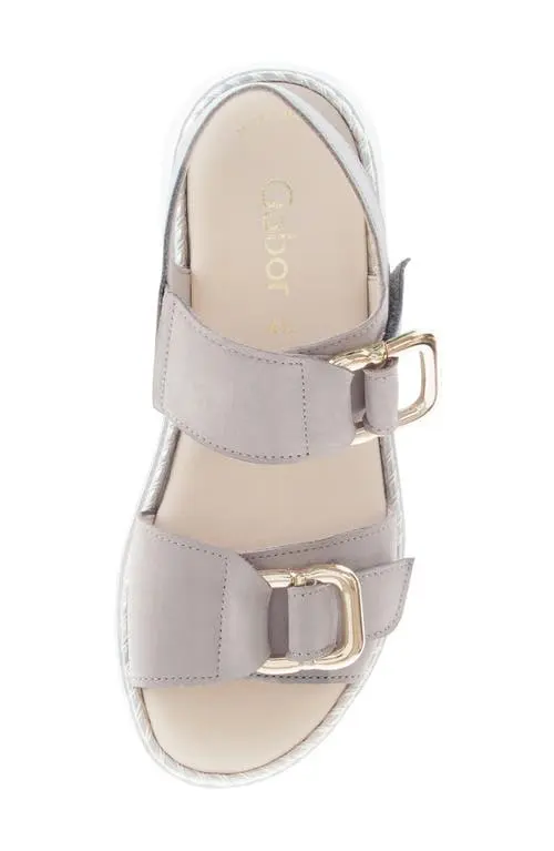 Gabor 64.590 Platform Wedge Sandal - Leinen