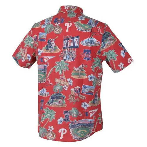 Reyn Spooner Philadelphia Phillies Scenic Tri-blend Button-down Shirt - Red