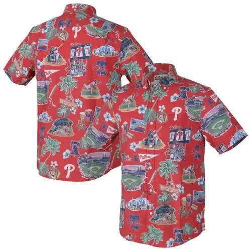 Reyn Spooner Philadelphia Phillies Scenic Tri-blend Button-down Shirt - Red