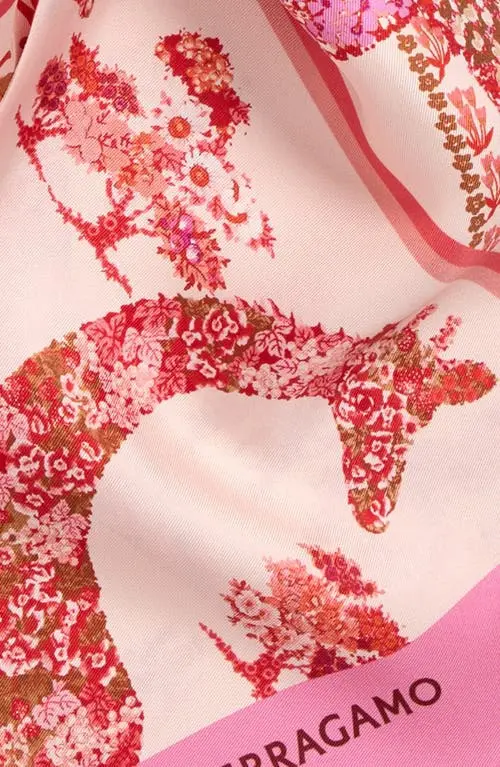 FERRAGAMO Patchwork Silk Skinny Scarf