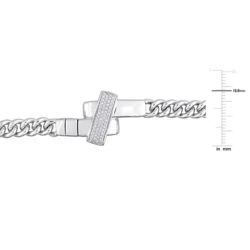 JULIANNA B. Sterling Silver Crossover Curb-link Chain Bracelet