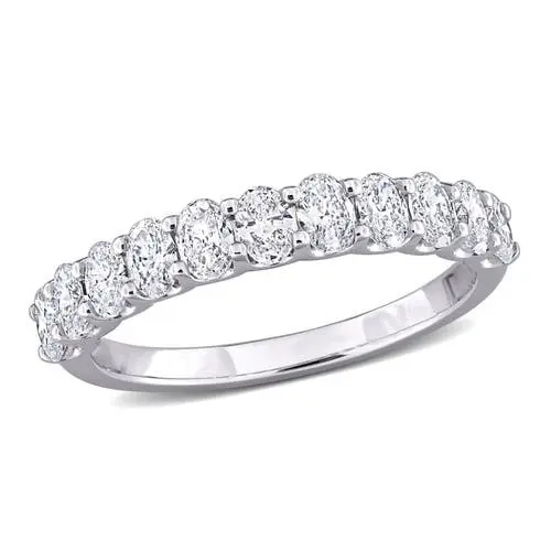 JULIANNA B. 1 Ctw Oval Lab-grown Diamond Band 14k - White Gold