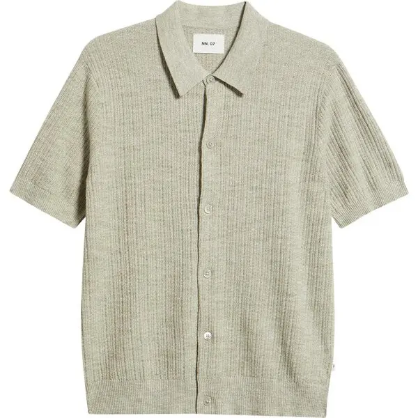 Nn07 Nolan 6695 Organic Cotton Polo Cardigan - Sage Mouline
