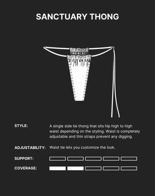 MINIMALE ANIMALE Sanctuary Tassel Thong Bikini Bottom - Silver