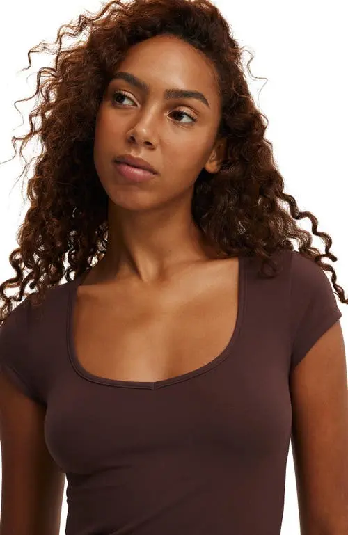 COTTON ON Hold Me Short Sleeve Top - Dark Oak