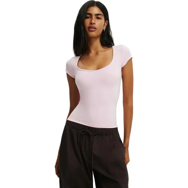 COTTON ON Hold Me Short Sleeve Top - Light Pink