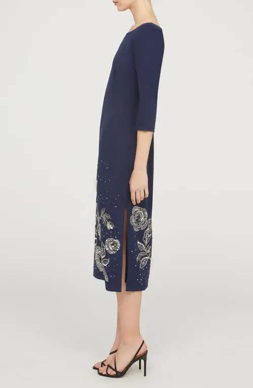 js collection beaded dress JS Collections Women's Gemma Beaded Off-The-Shoulder A-Line Dress