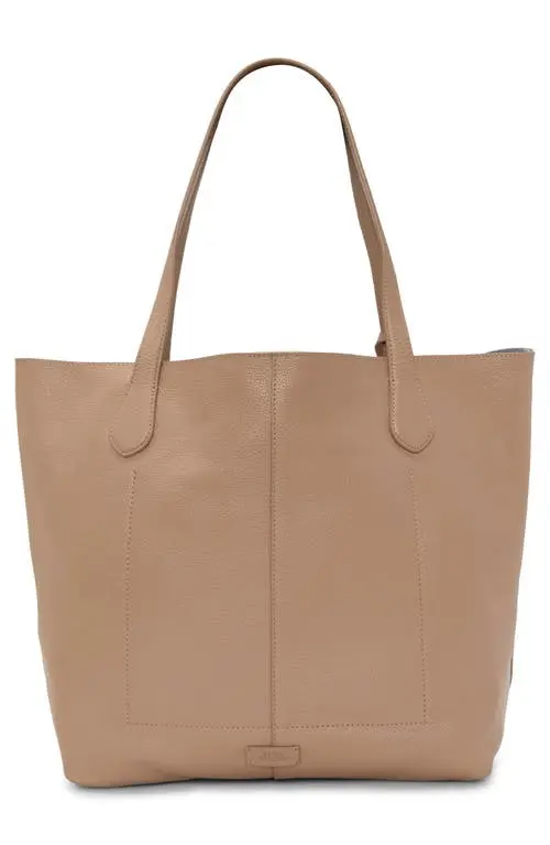Vince Camuto Pebbled Leather Tote With Removable Pouch - Medium Brown