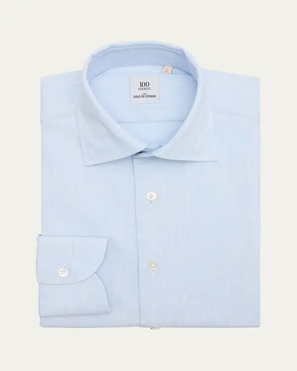 100HANDS Cotton Spread-collar Dress Shirt - Blue