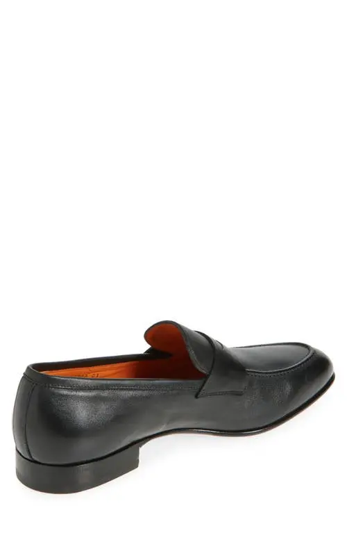 Santoni Darius Penny Loafer - Black