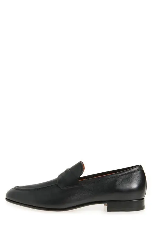 Santoni Darius Penny Loafer - Black