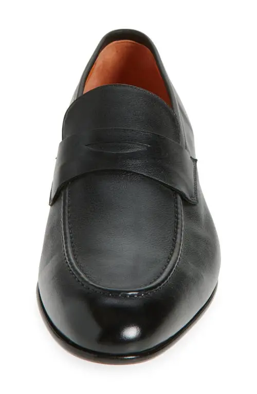 Santoni Darius Penny Loafer - Black