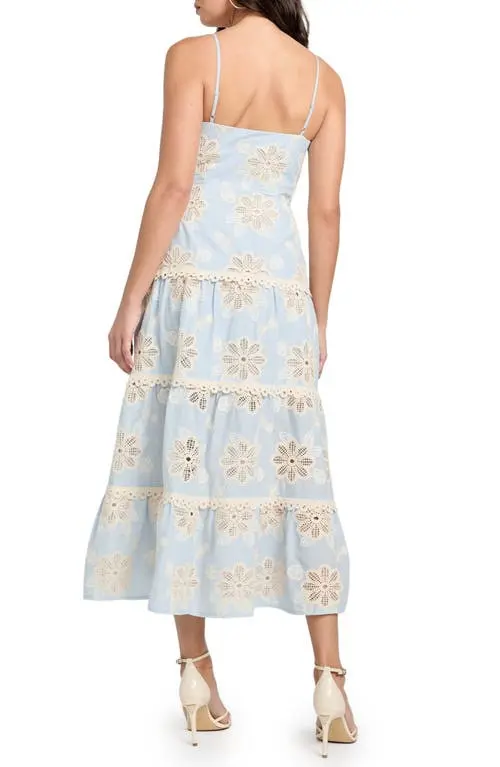 Guess Tabitha Floral Embroidered Tiered Cotton Sundress