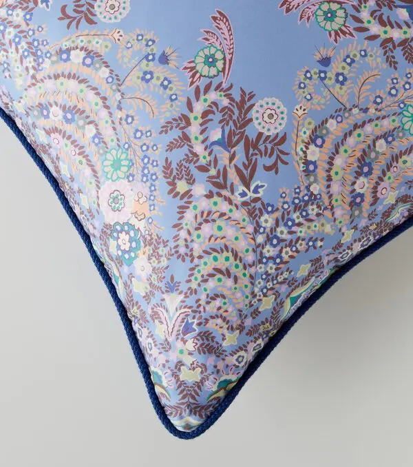 Etro Floral Cotton Cushion - Blue