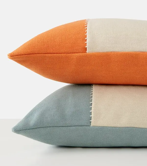 Etro Pegaso Embroidered Linen Cushion - Blue