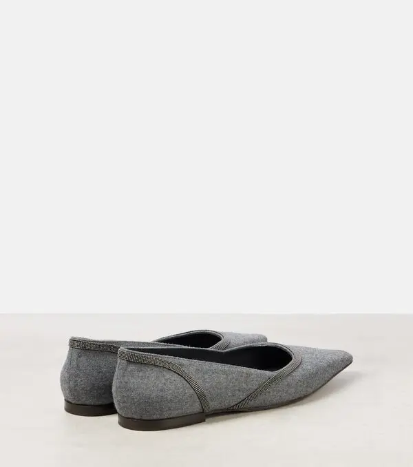 Brunello Cucinelli Monili Ballet Flats - Grey