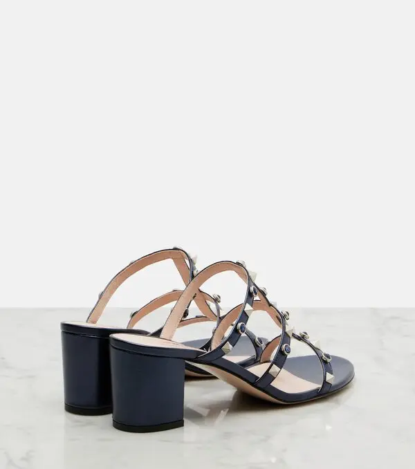 Valentino Garavani Rockstud Leather Sandals - Blue