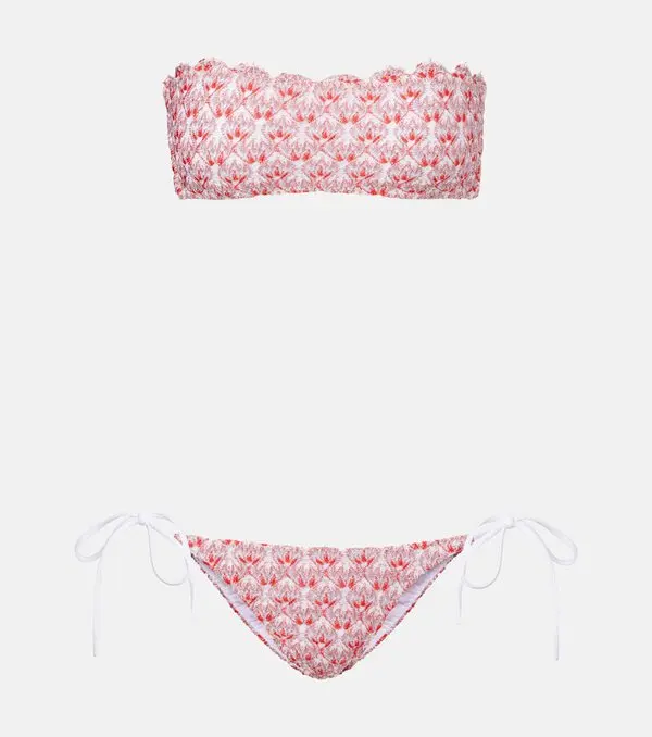 Missoni Crochet Bandeau Bikini - Red
