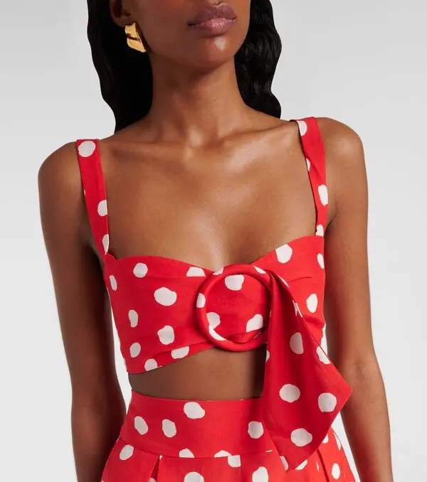 ADRIANA DEGREAS Polka-dot Crop Top