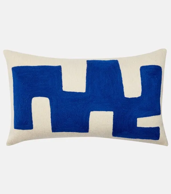 Jonathan Adler Ojai Blocks Wool And Cotton Cushion - White