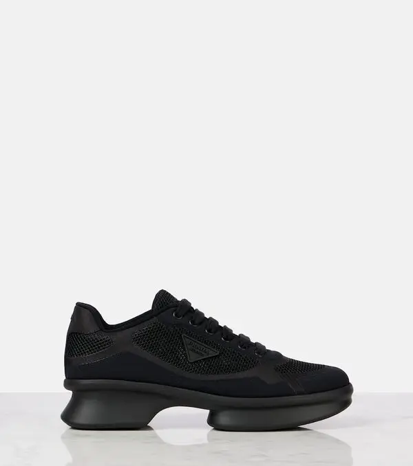 Prada Re-nylon And Mesh Sneakers - Black
