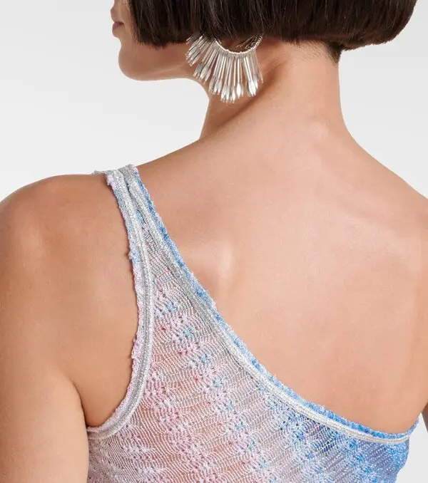 Missoni Wave Cropped One-shoulder Top