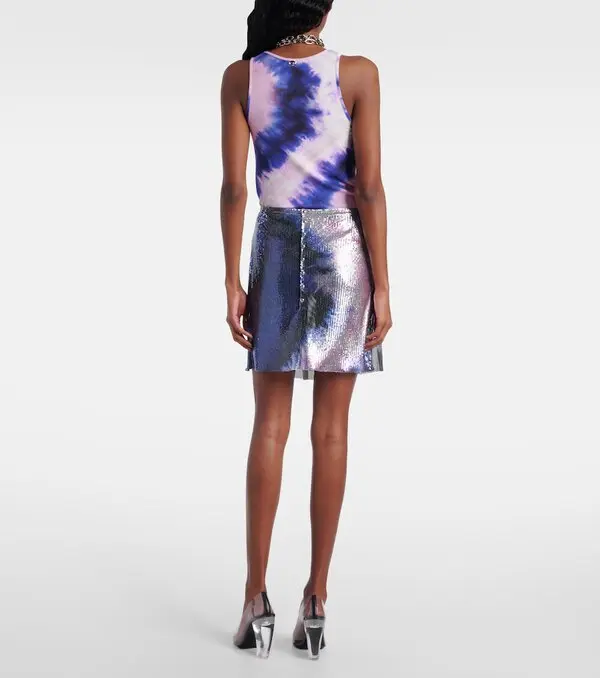 Rabanne Tie-dye Miniskirt - Metallic