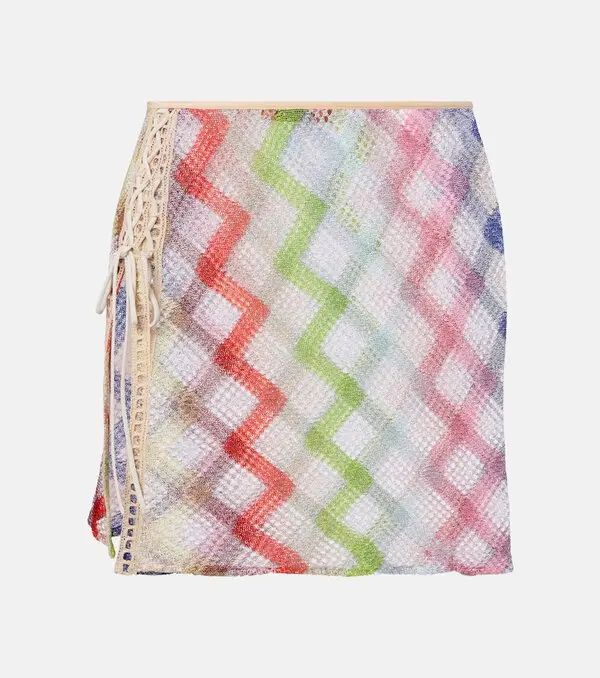 Missoni Zigzag Crochet Miniskirt - Multicoloured