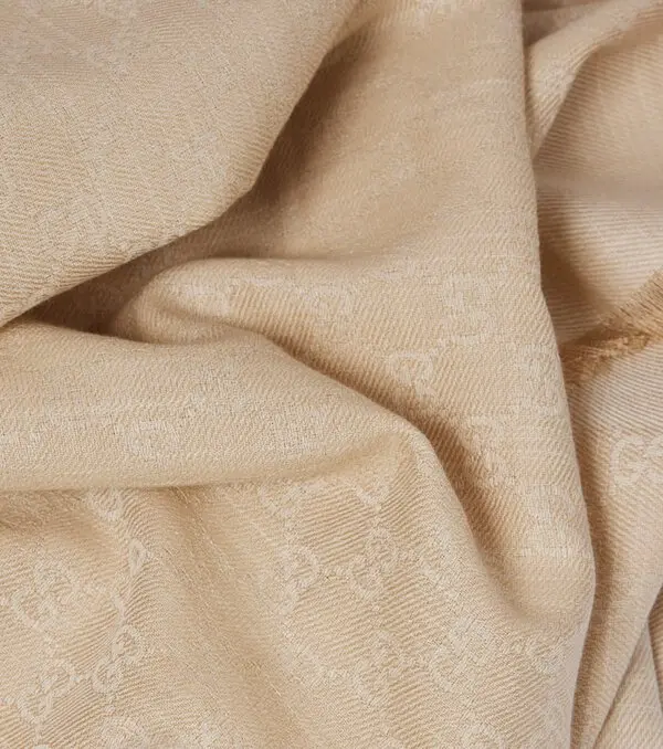 Gucci Gg Cotton, Wool, And Silk Scarf