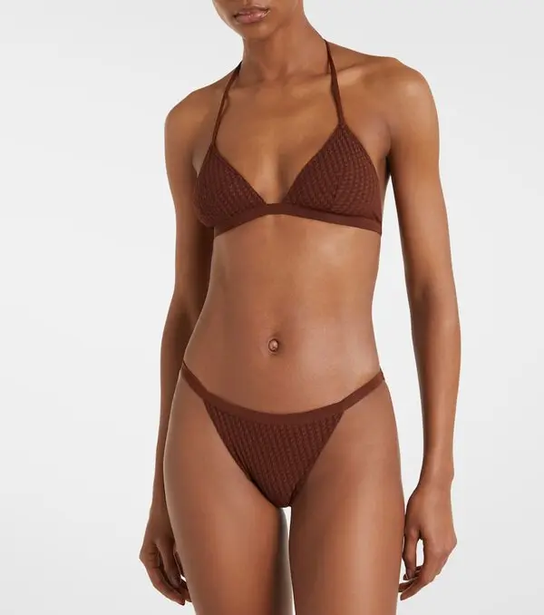 ERES Extra Jacquard Bikini Top - Brown