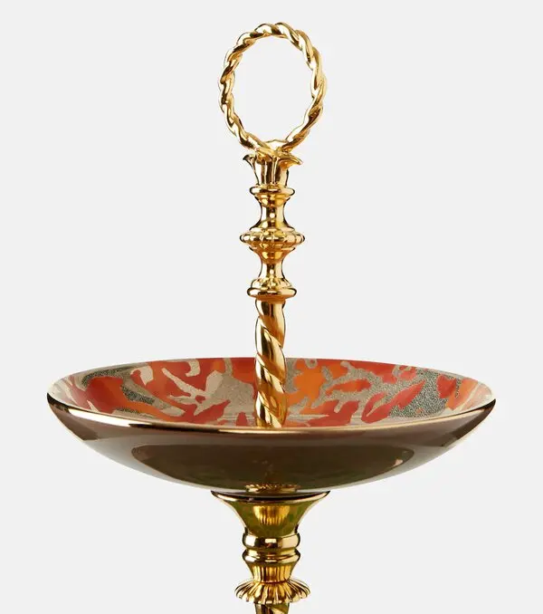 L'Objet Fortuny Gold-plated Porcelain Serving Stand