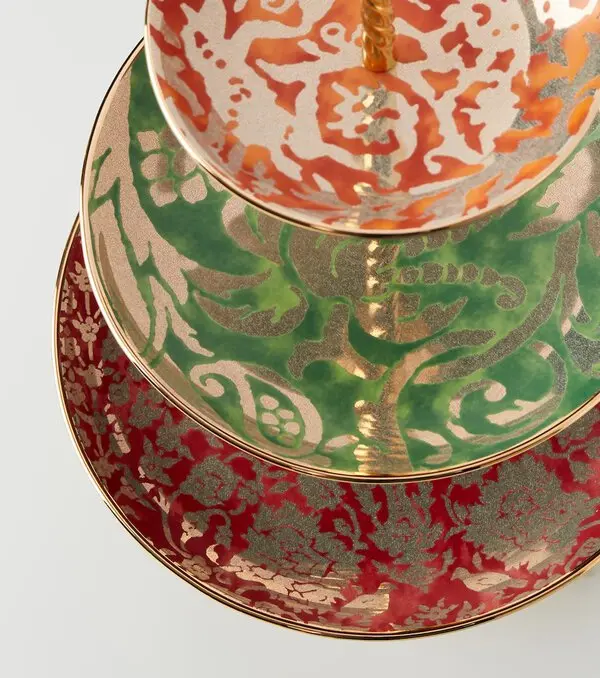 L'Objet Fortuny Gold-plated Porcelain Serving Stand