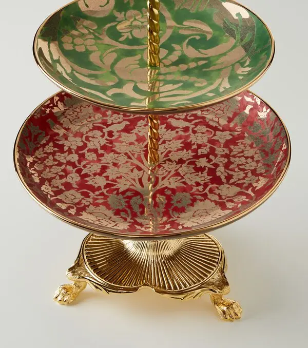 L'Objet Fortuny Gold-plated Porcelain Serving Stand