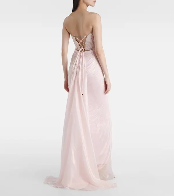 MARIA LUCIA HOHAN Meilien Pleated Silk-blend Chiffon Gown