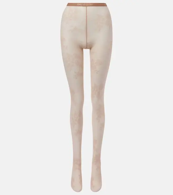 Valentino Garavani Floral Patterned Tights - Beige
