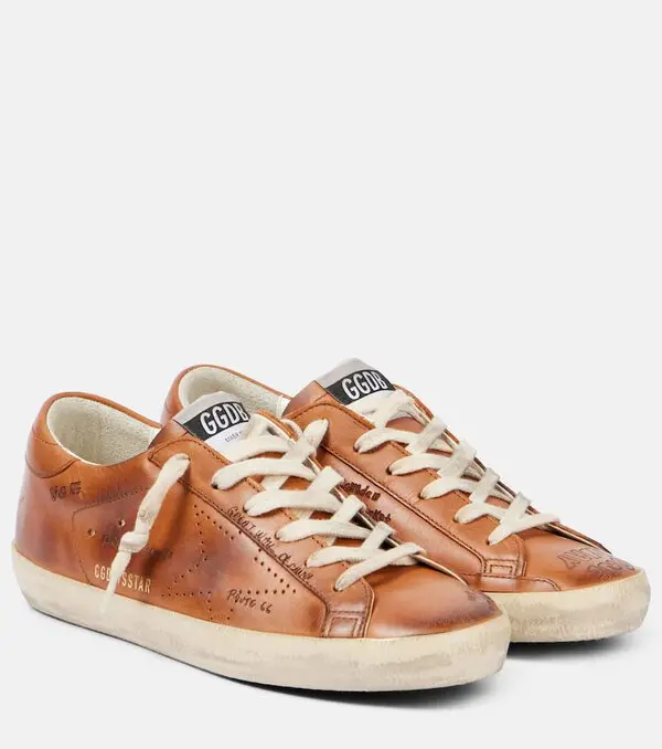 GOLDEN GOOSE Super-star Leather Sneakers - Brown