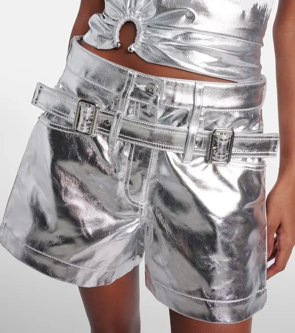 Rabanne Metallic High-rise Shorts