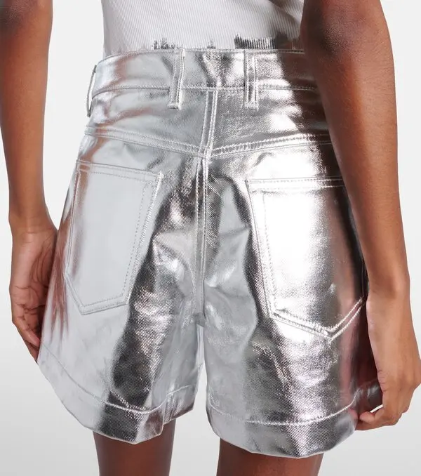 Rabanne Metallic High-rise Shorts