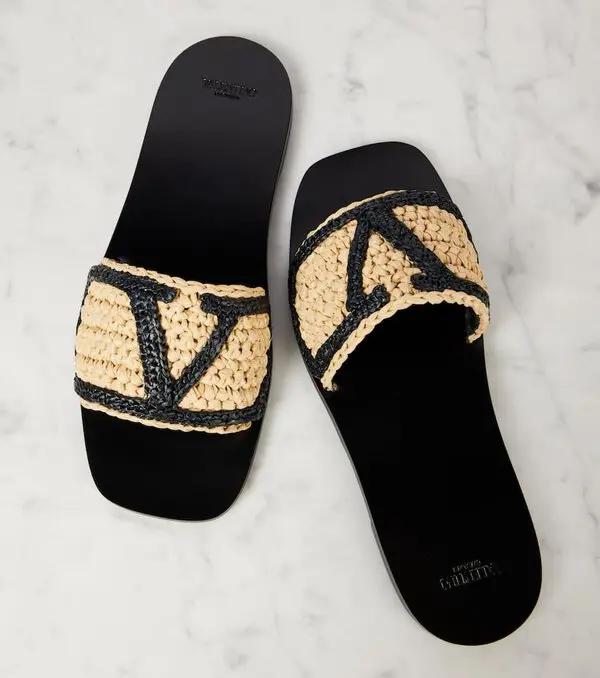 Valentino Garavani Viva Superstar Embroidered Crochet Slides