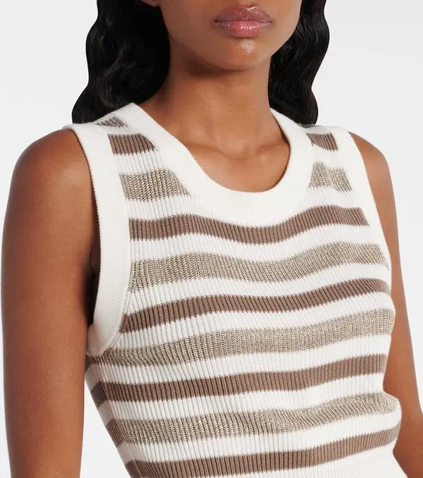 Brunello Cucinelli Striped Cotton Sweater Vest