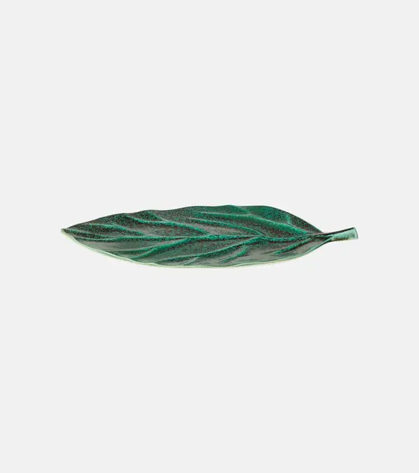 L'Objet Cenote Leaf Porcelain Platter - Green