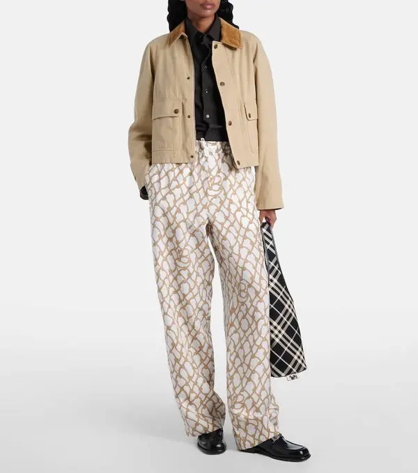 Burberry Printed High-rise Silk Palazzo Pants