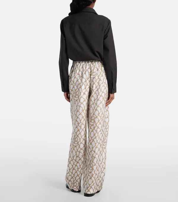 Burberry Printed High-rise Silk Palazzo Pants