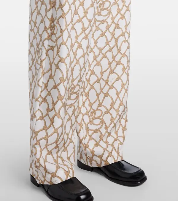 Burberry Printed High-rise Silk Palazzo Pants