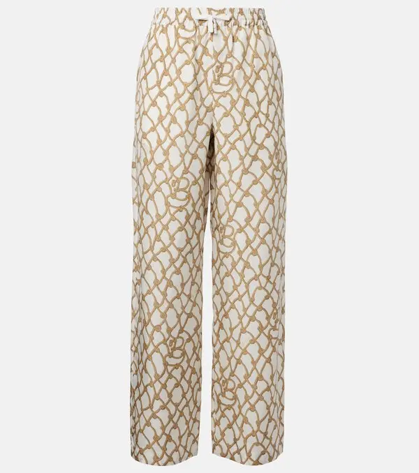 Burberry Printed High-rise Silk Palazzo Pants - Multicoloured